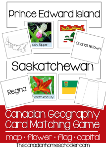 Canadian Geography Game {Printable}